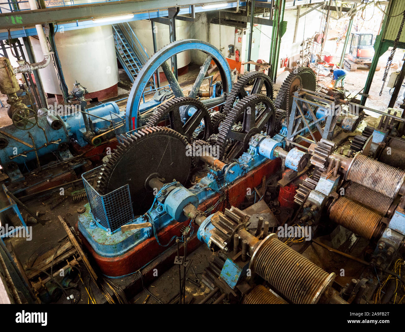 Habitation la Favorite, rum distillery, distillation with steam engine ...