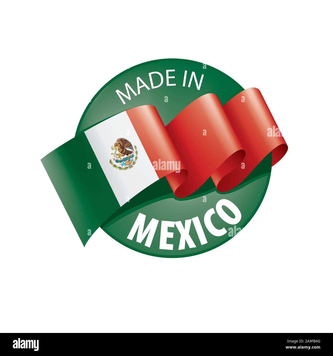 Mexican flag, vector illustration on a white background Stock Vector ...