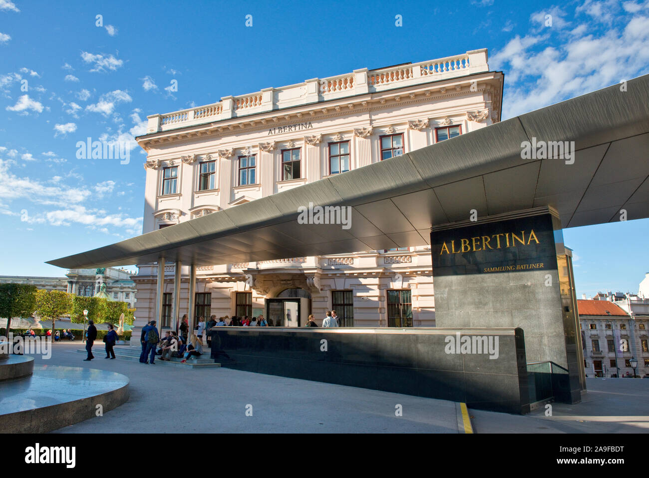 Entrance to Albertina Museum and art gallery. Innere Stadt, Vienna ...