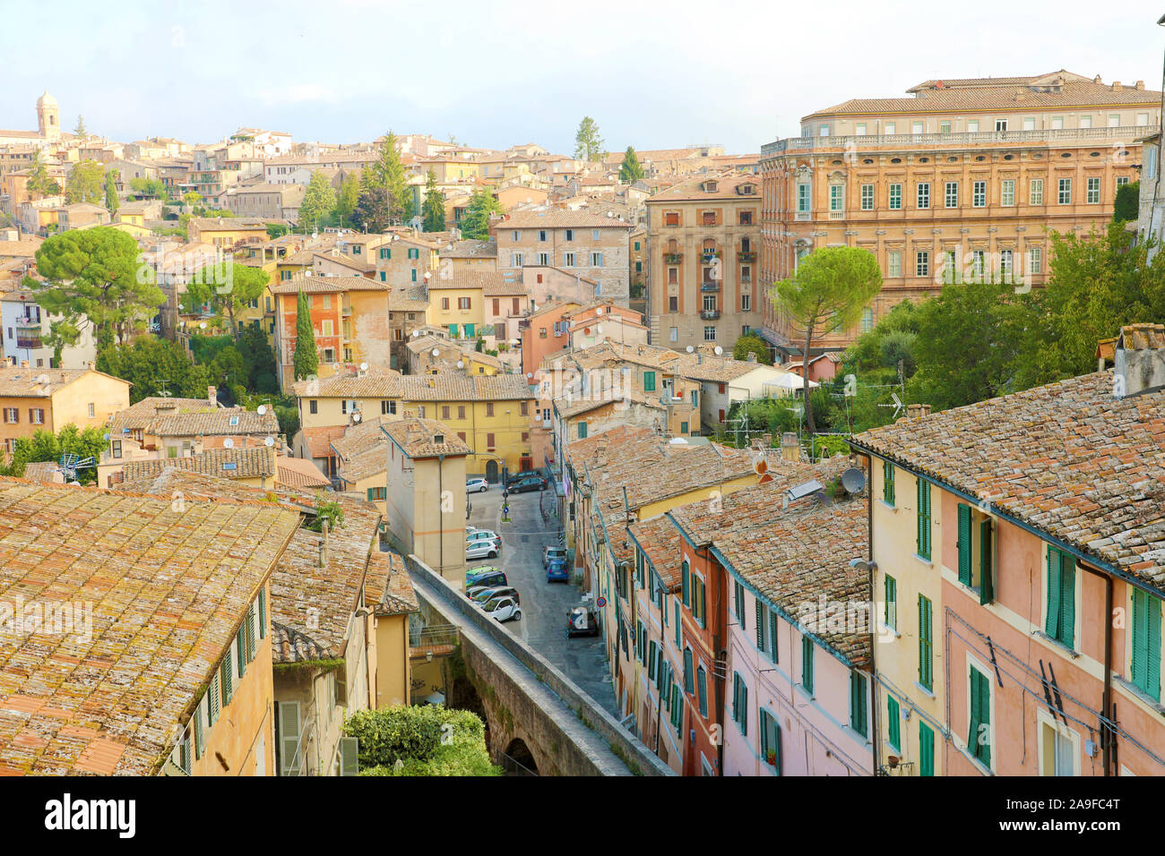 Panoramic view of the historic quarter with medieval houses of the old ...