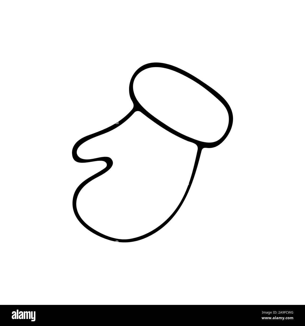 Santa mitten icon cartoon style Black and White Stock Photos & Images ...