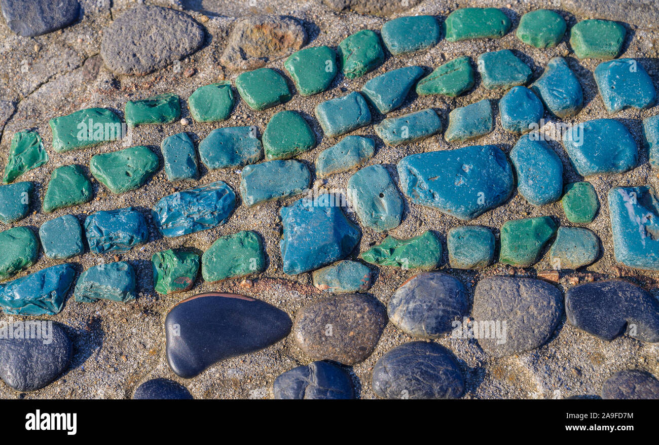 Wall with blue stone rock, texture for background Stock Photo - Alamy