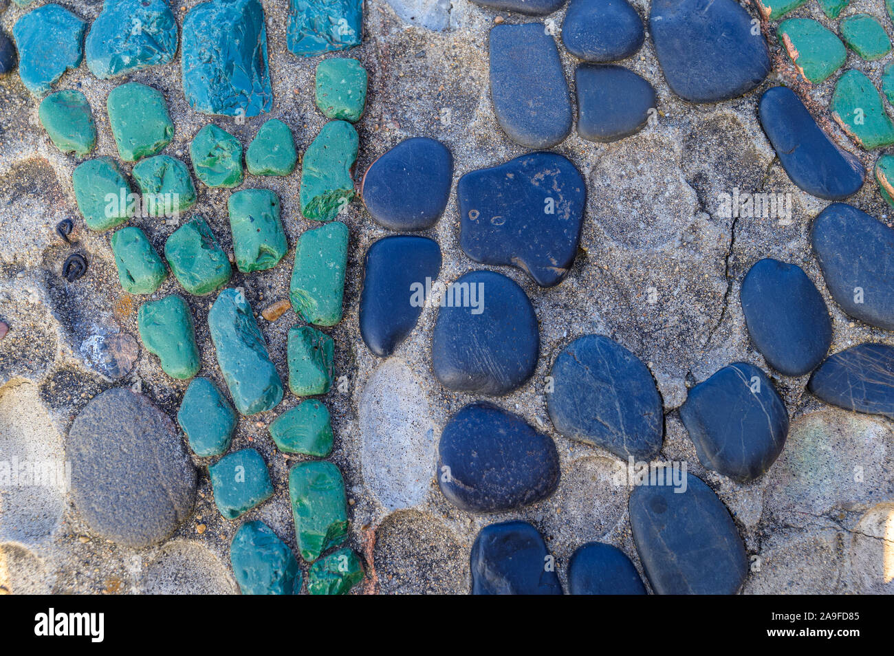 Wall with blue stone rock, texture for background Stock Photo - Alamy