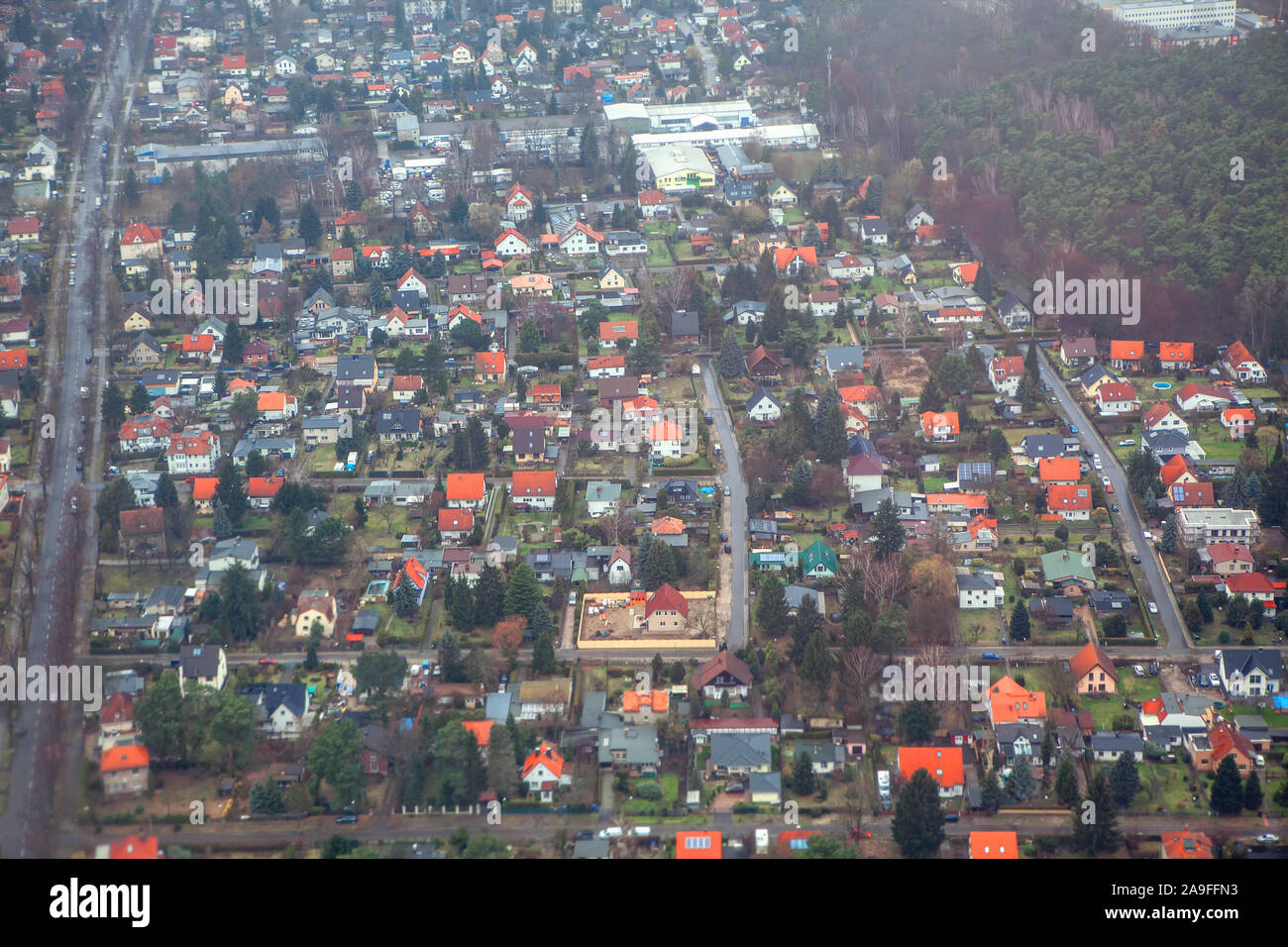 Aerial view of German rural settlement Stock Photo - Alamy