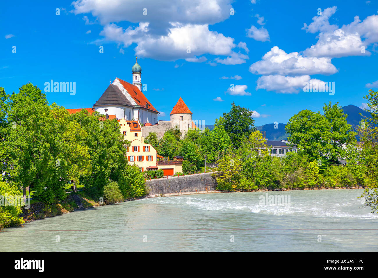 River lech church village hi-res stock photography and images - Alamy