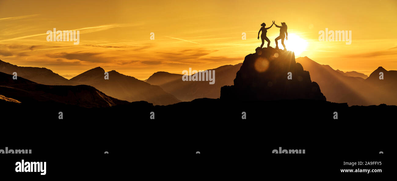 Women climbing mountain hi-res stock photography and images - Alamy
