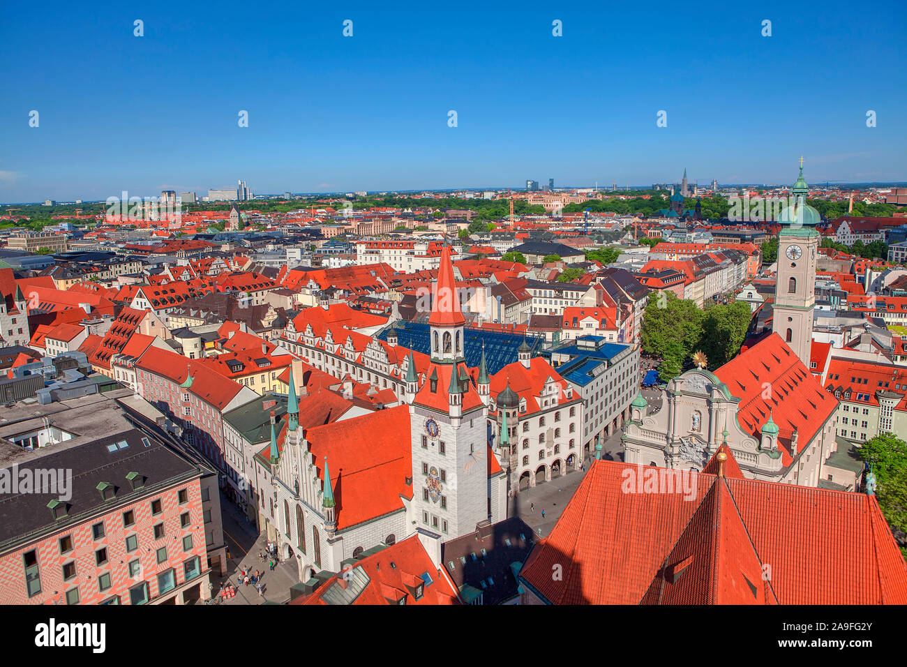 Beautiful aerial view of architecture in Munich Stock Photo - Alamy