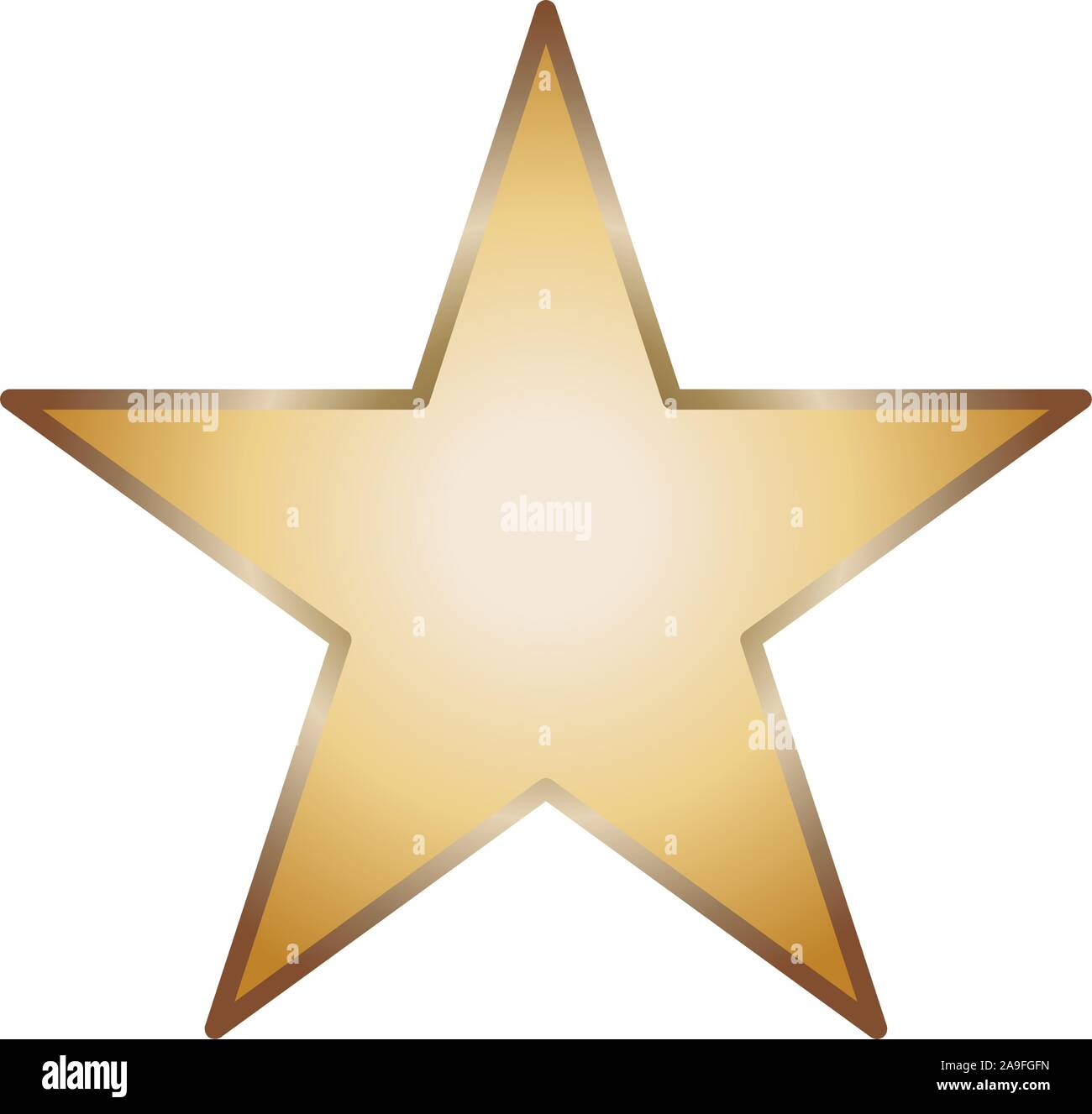 Simple five corners star. Yellow, golden color star shape. Award symbol ...