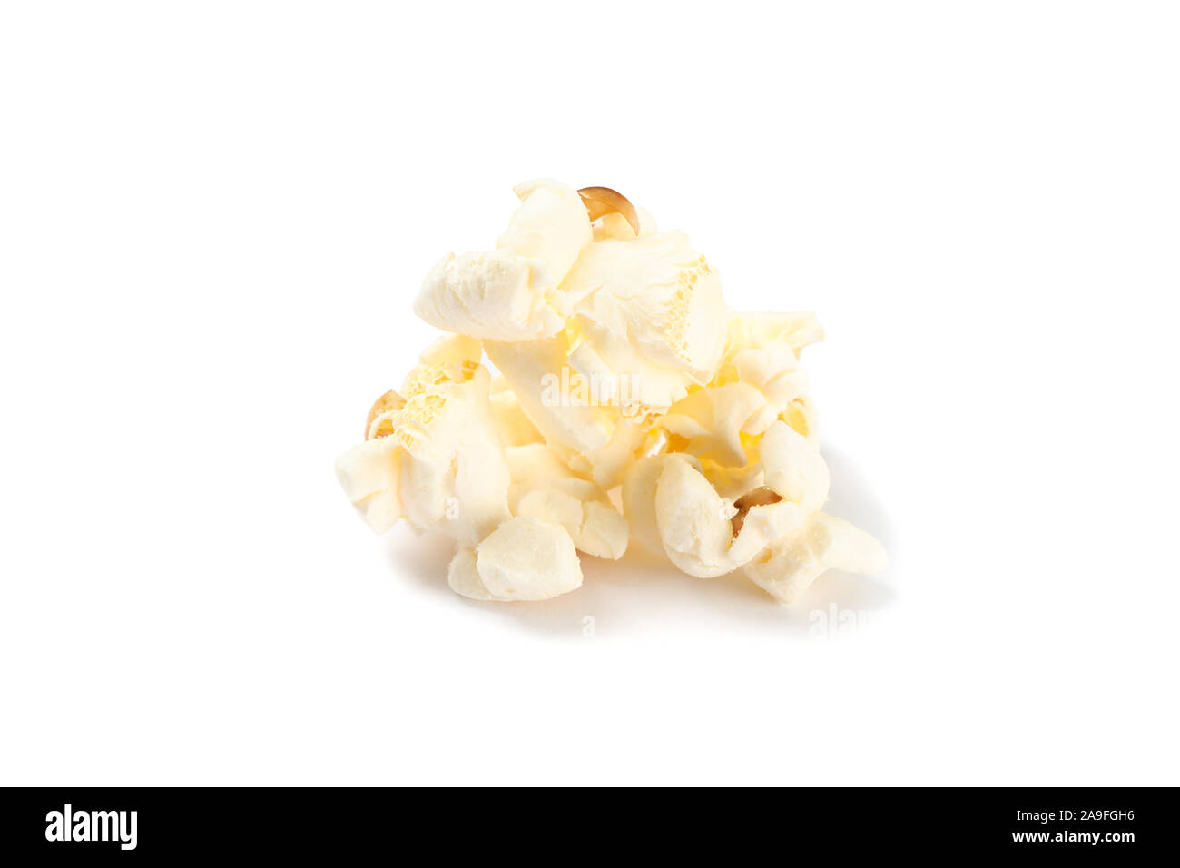 Piece of popcorn isolated on white background, close up Stock Photo - Alamy