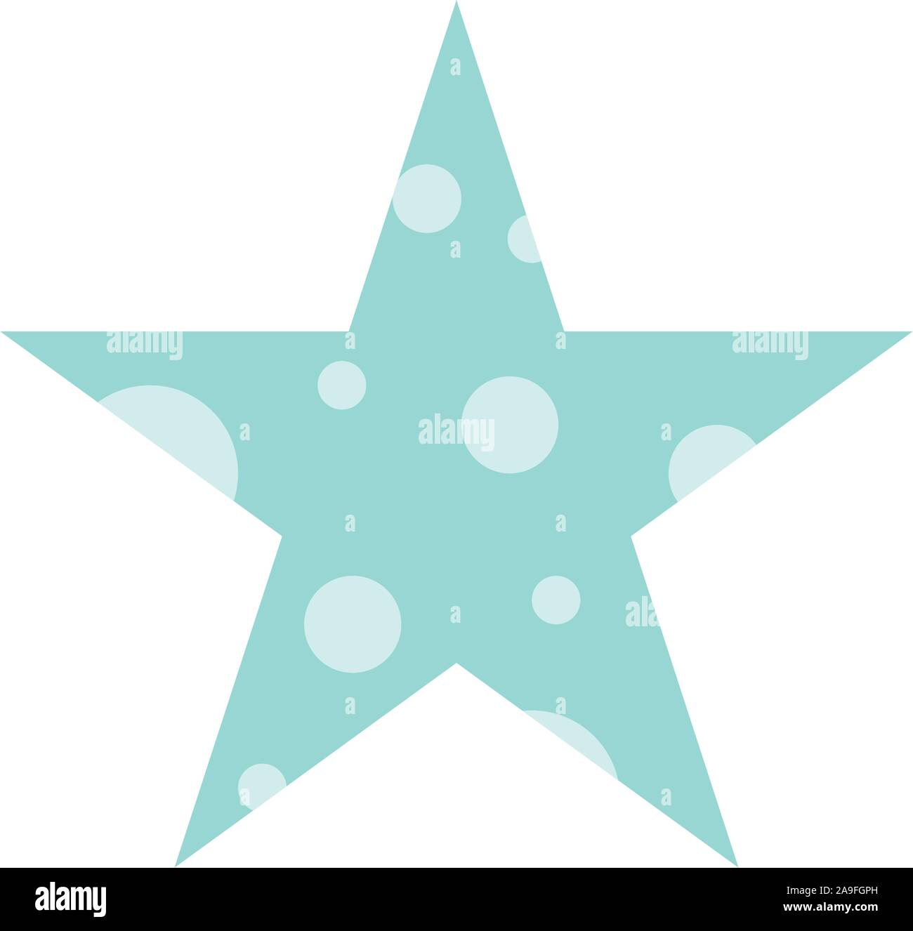 Star shape with pattern inside - circles. Star sign on white isolated ...