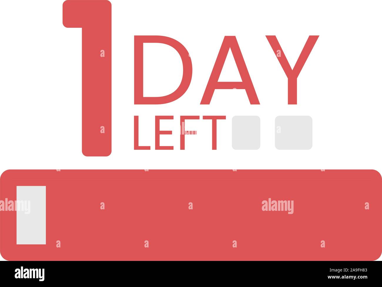 Sale banner with countdown - 1 numbers. Text days left with discharging ...