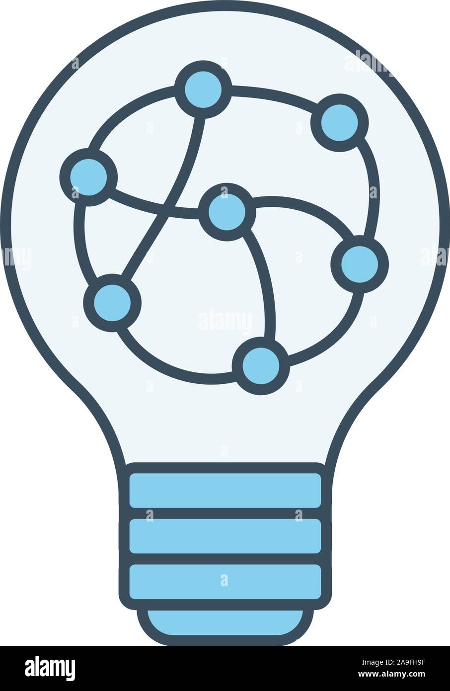 Line icon on white isolated background. Artificial intelligence ...