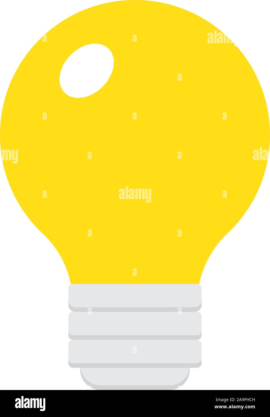 Icon on white isolated background. Yellow Light bulb symbol on isolated ...
