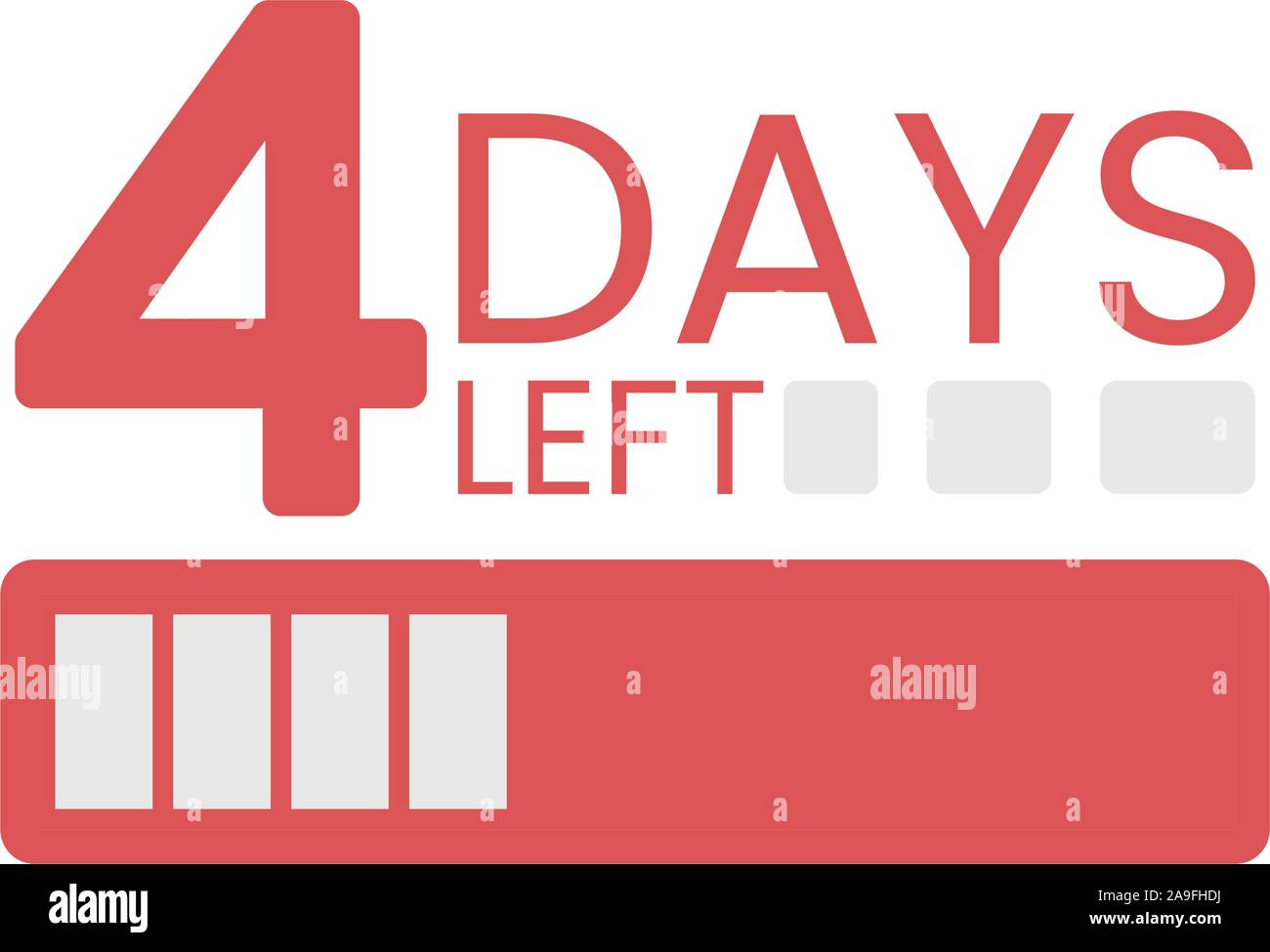 Sale banner with countdown - 4 numbers. Text days left with discharging ...