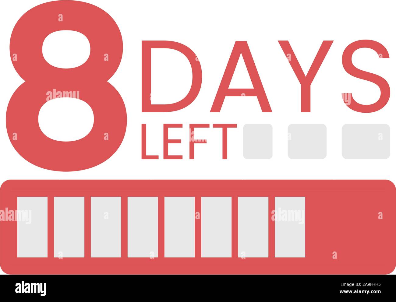 Sale banner with countdown - 8 numbers. Text days left with discharging status bar as discharged ...