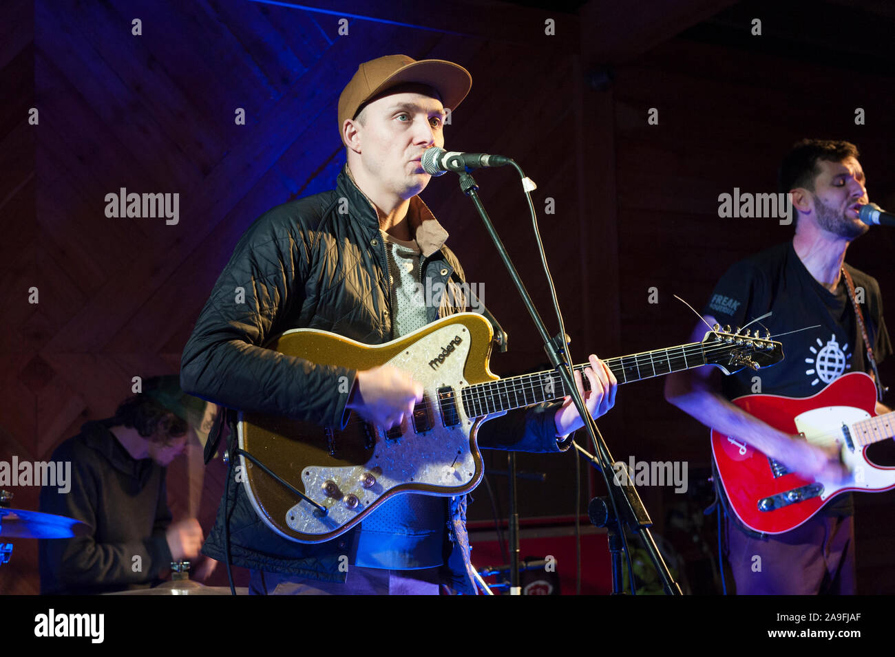The Shropshire indie band Fight The Bear performing at a gig in ...