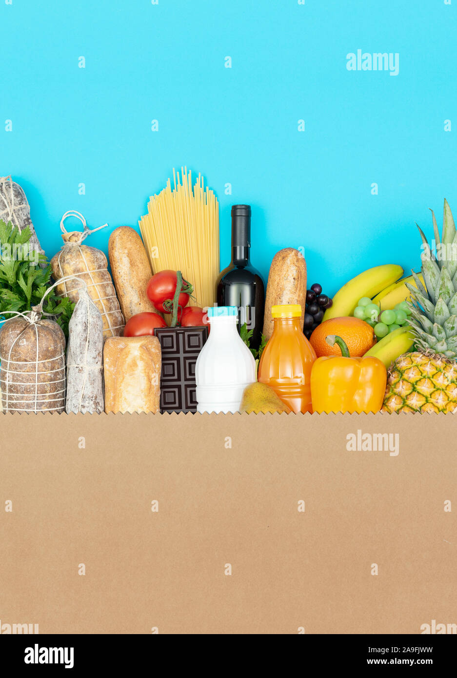 Variety shopping items bread milk hi-res stock photography and images ...