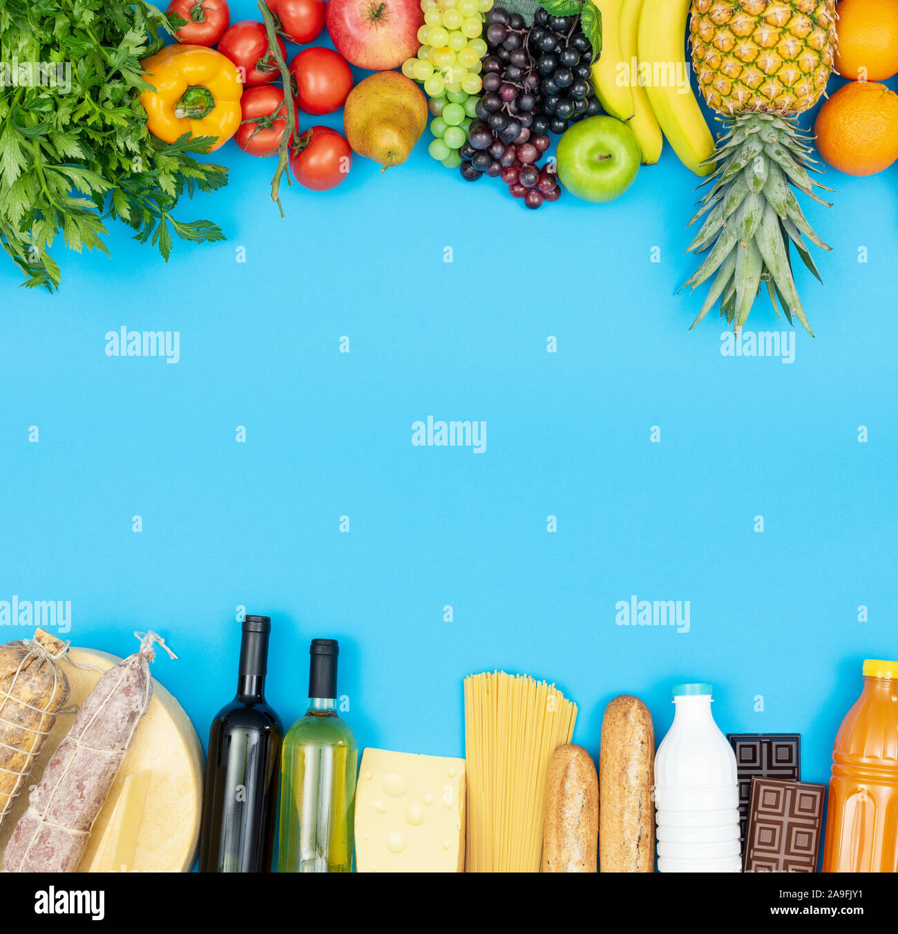 Grocery shopping items comparison: fresh vegetables and fruit vs ...