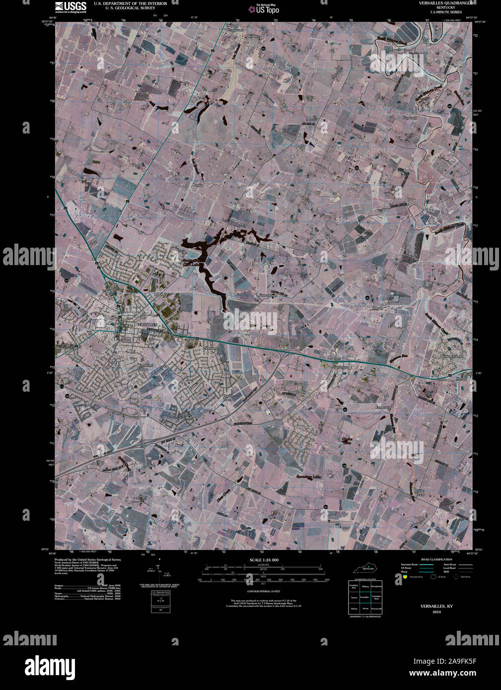 Map of versailles kentucky hi-res stock photography and images - Alamy