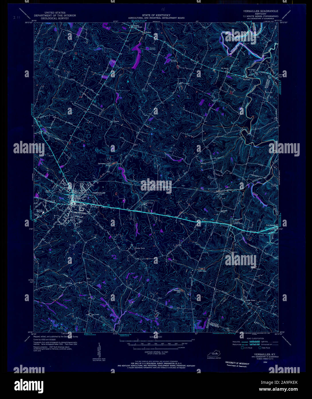 Map of versailles kentucky hi-res stock photography and images - Alamy