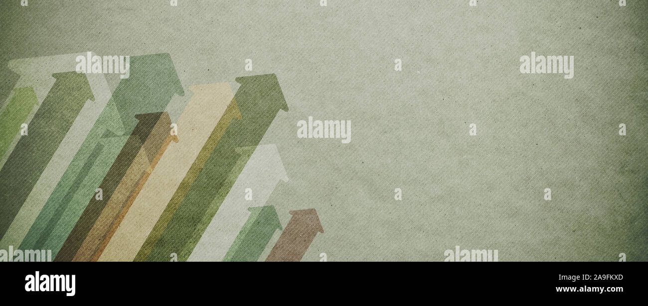 Arrows pointing up on recycled paper background, blank copy space Stock ...
