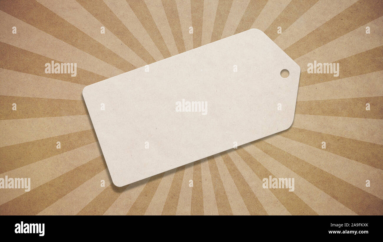 Vintage blank price tag on burst rays background Stock Photo - Alamy