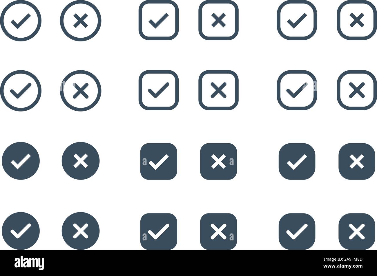 Yes No Check Box Black Stock Vector Images - Alamy