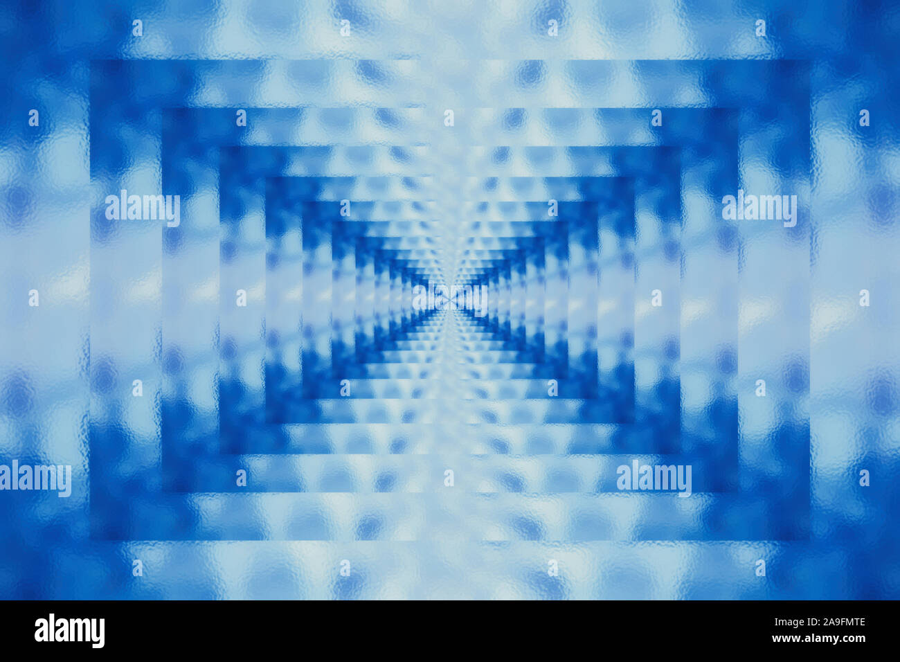 Blue abstract tunnel background with glass texture, design pattern ...