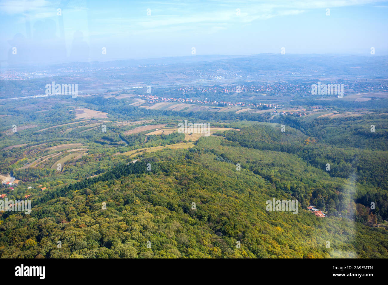beautiful dawn panorama of reutte village at fall with clouds and ...