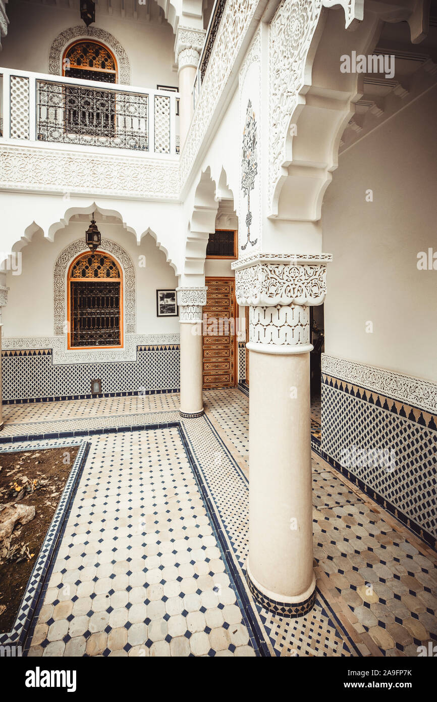 typical Moroccan ryad interior Stock Photo - Alamy