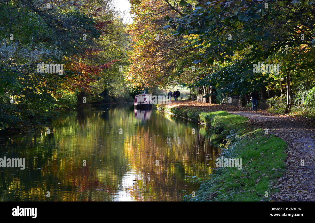 Autumn, Leeds - Liverpool canal, Saltaire, Yorkshire Stock Photo - Alamy