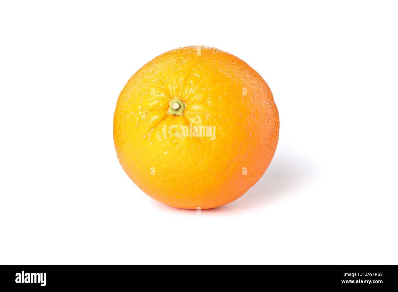 Single ripe orange isolated on white background Stock Photo - Alamy