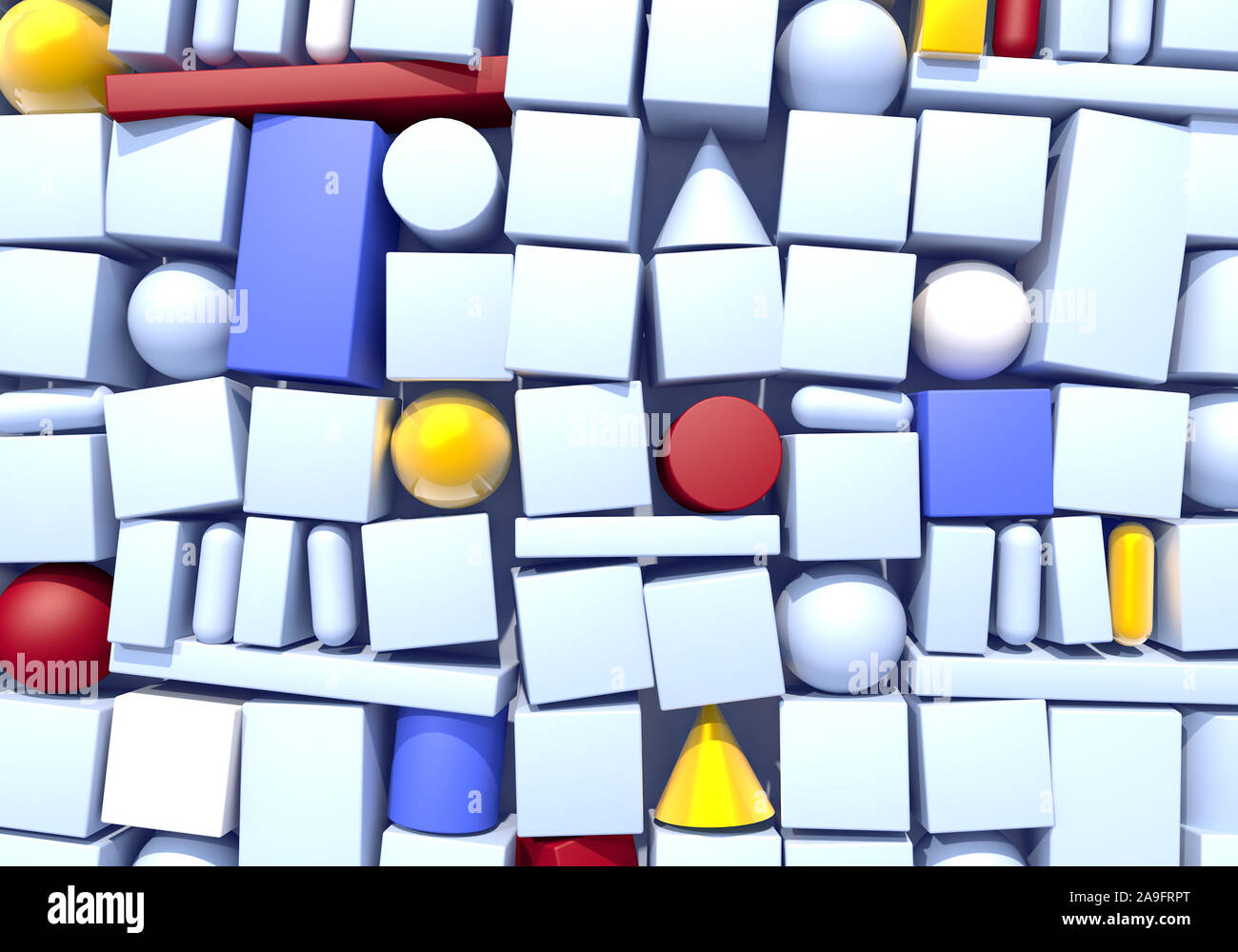 Abstract background with wall of multiple 3d shapes Stock Photo - Alamy