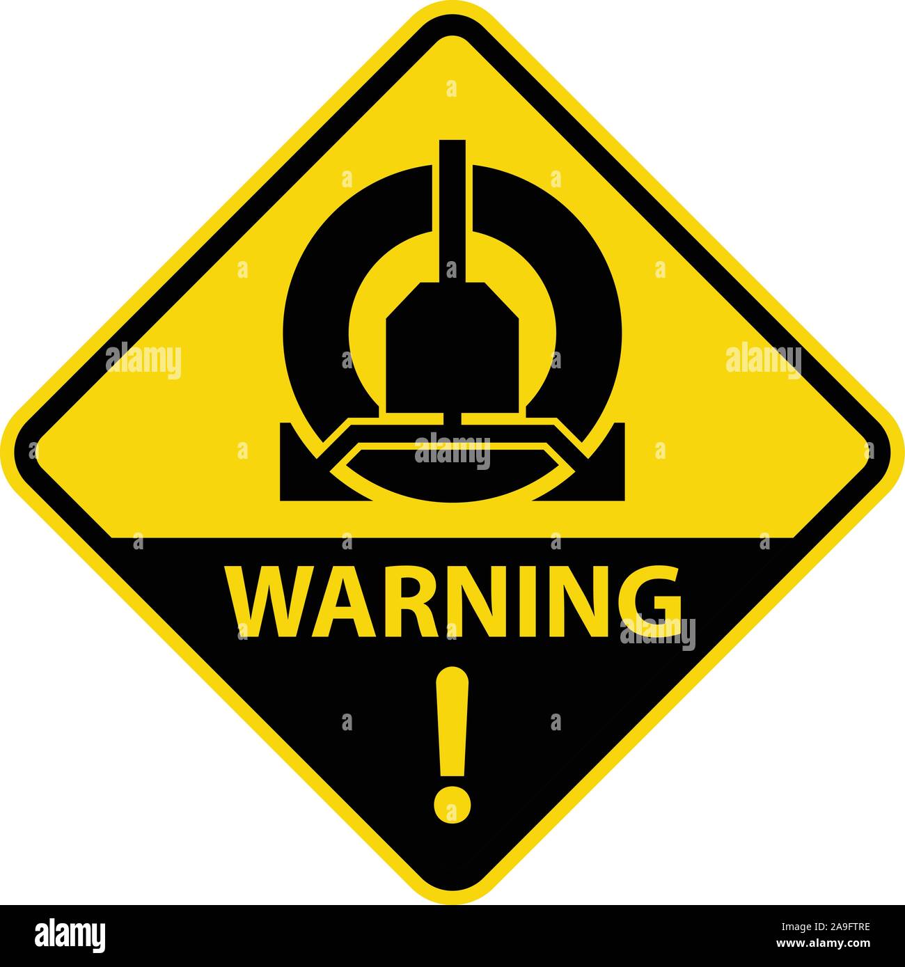 Wheel clamping in operation road sign - parking clamp warning symbol ...