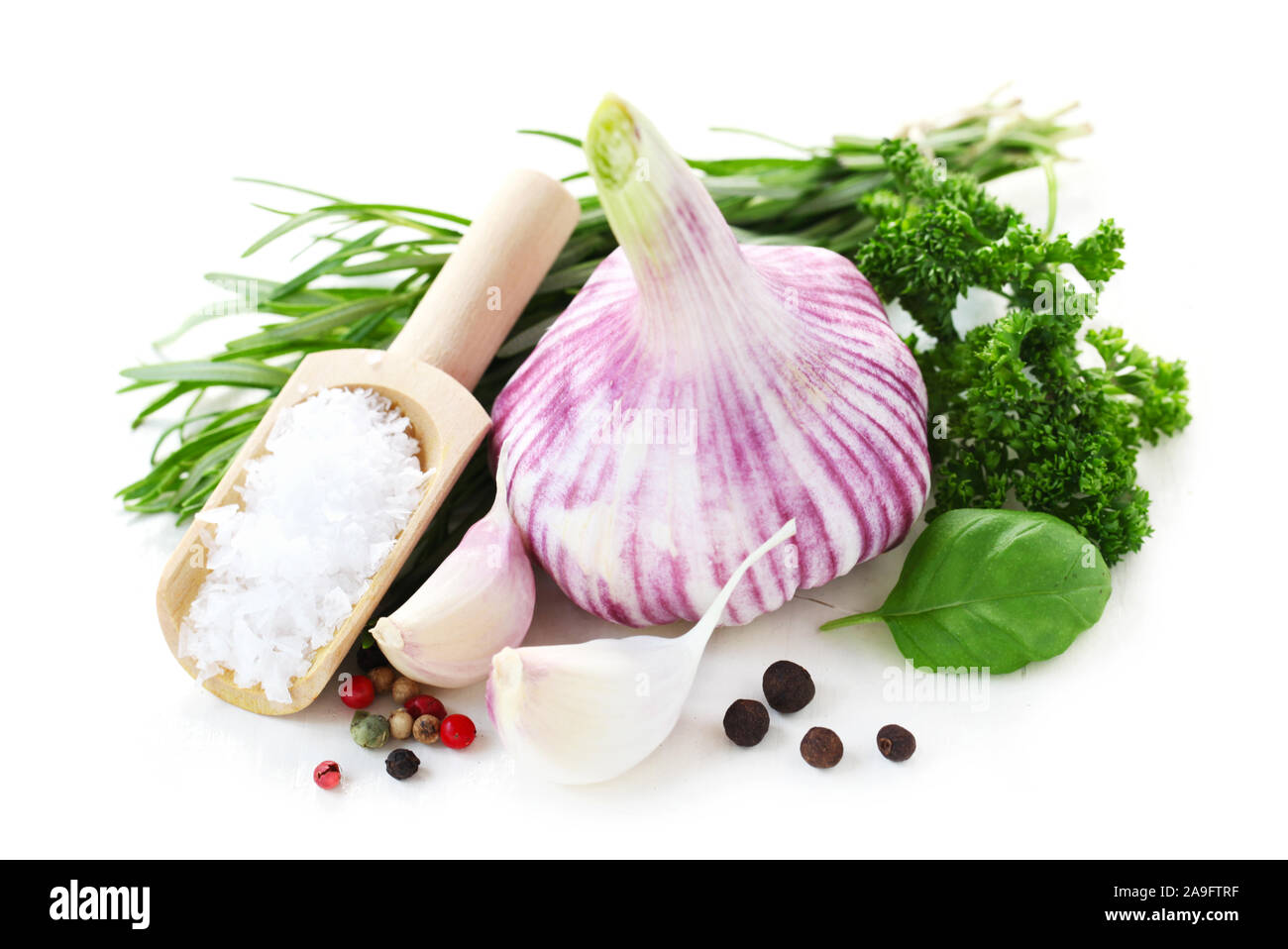 Various Cooking Ingredients Isolated On White Stock Photo - Alamy
