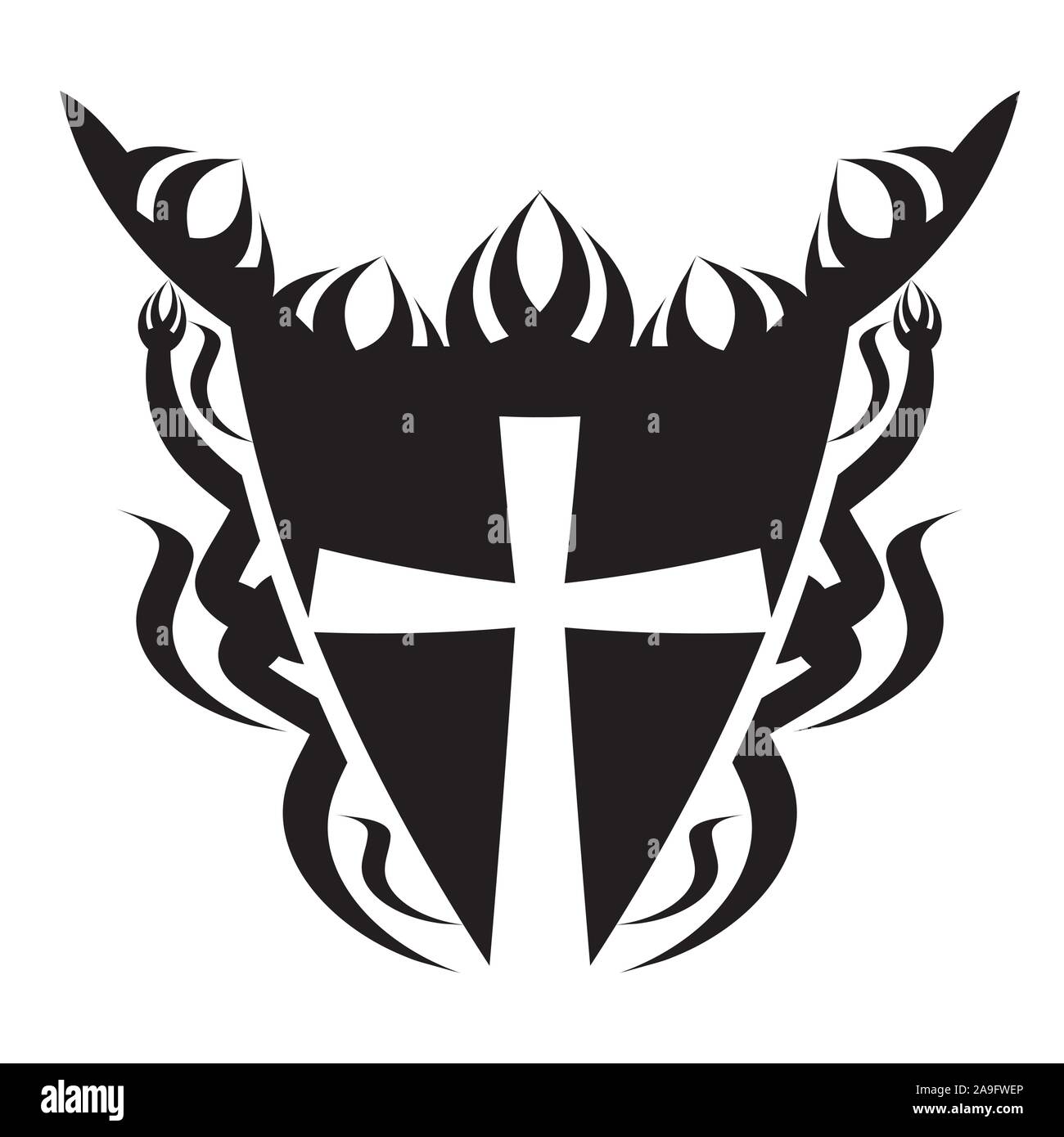 Shield Cross Tattoos