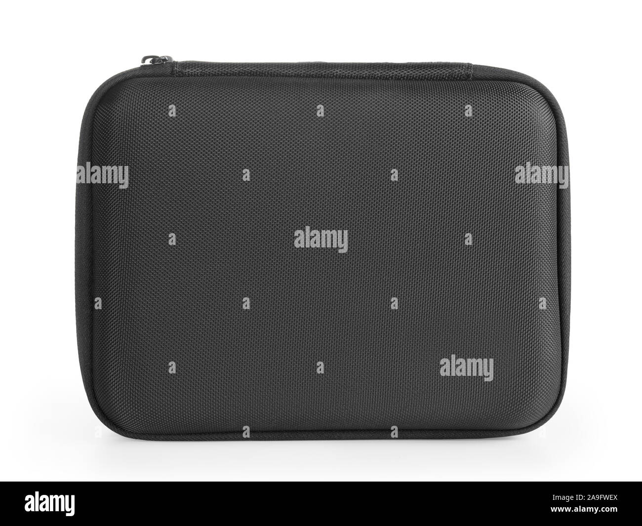 Small black textured case. Isolated on white, clipping path included ...