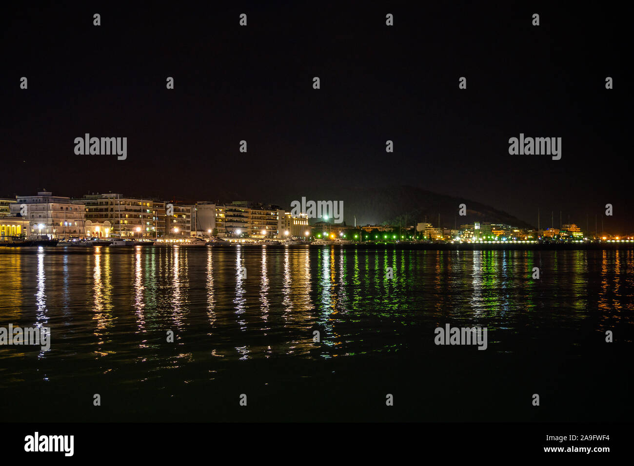 Beautiful night view of Volos city, Greece Stock Photo - Alamy