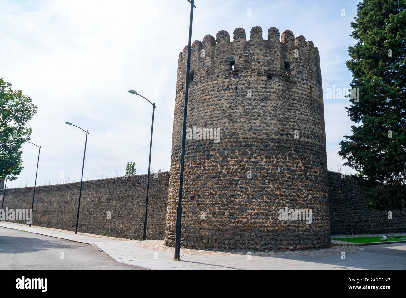 Old medieval Georgian fortress citadel in Kvareli, Kakheti - region of ...