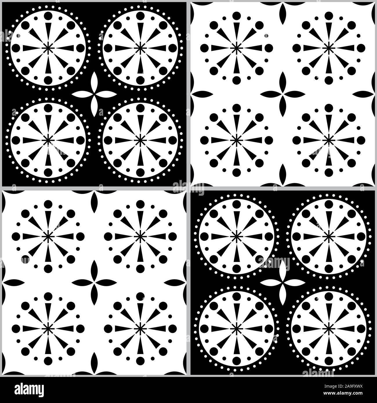 Spanish or Portuguese tiles vector pattern - Azulejos tile seamless ...
