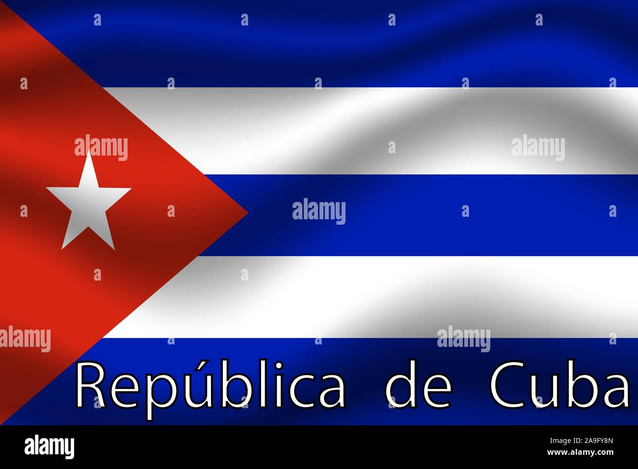 National flag of Republic of Cuba . original colors and proportion ...