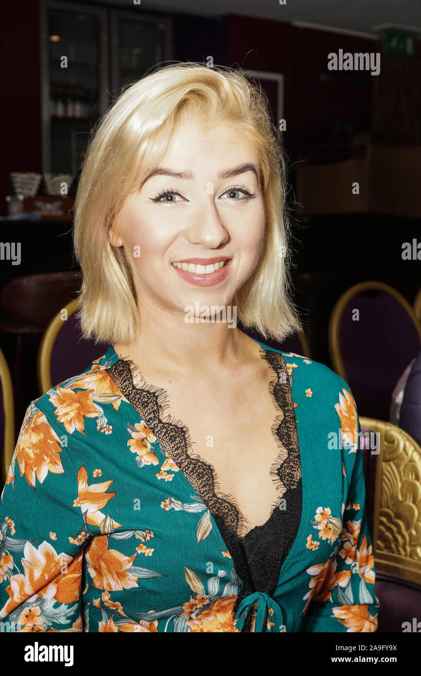 London, UK. 15th Nov, 2019. Alex Reid as Daisy the Cow at photocall for ...