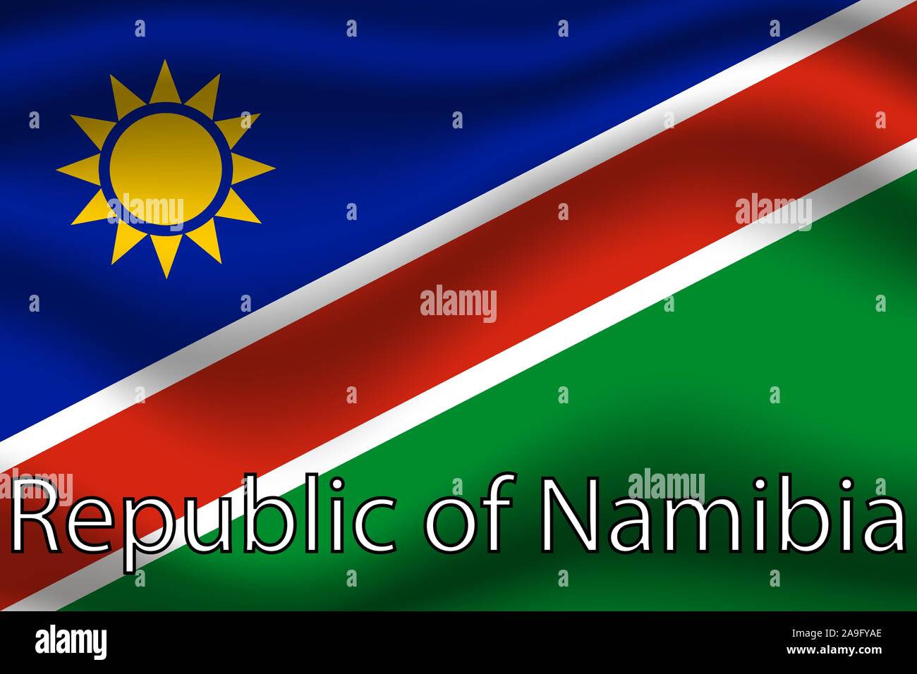 National flag of Republic of Namibia. original colors and proportion ...