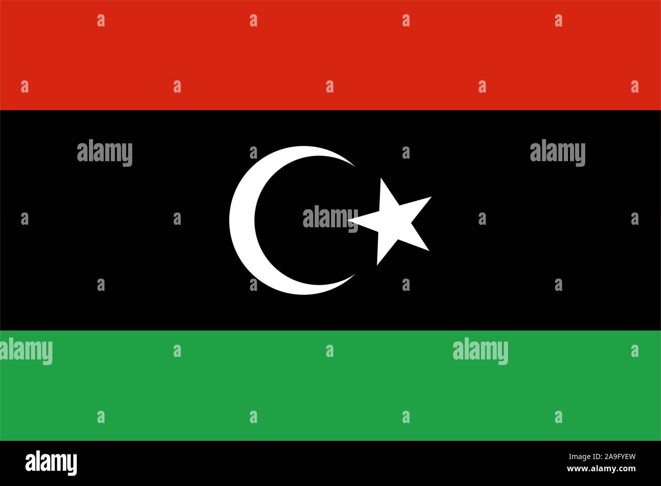 National flag of State of Libya. original colors and proportion. Simply ...