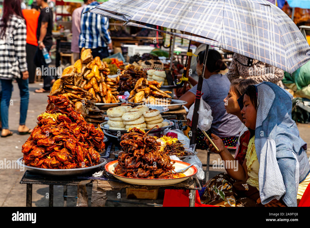 Street Food Display, Mandalay, Myanmar Stock Photo - Alamy