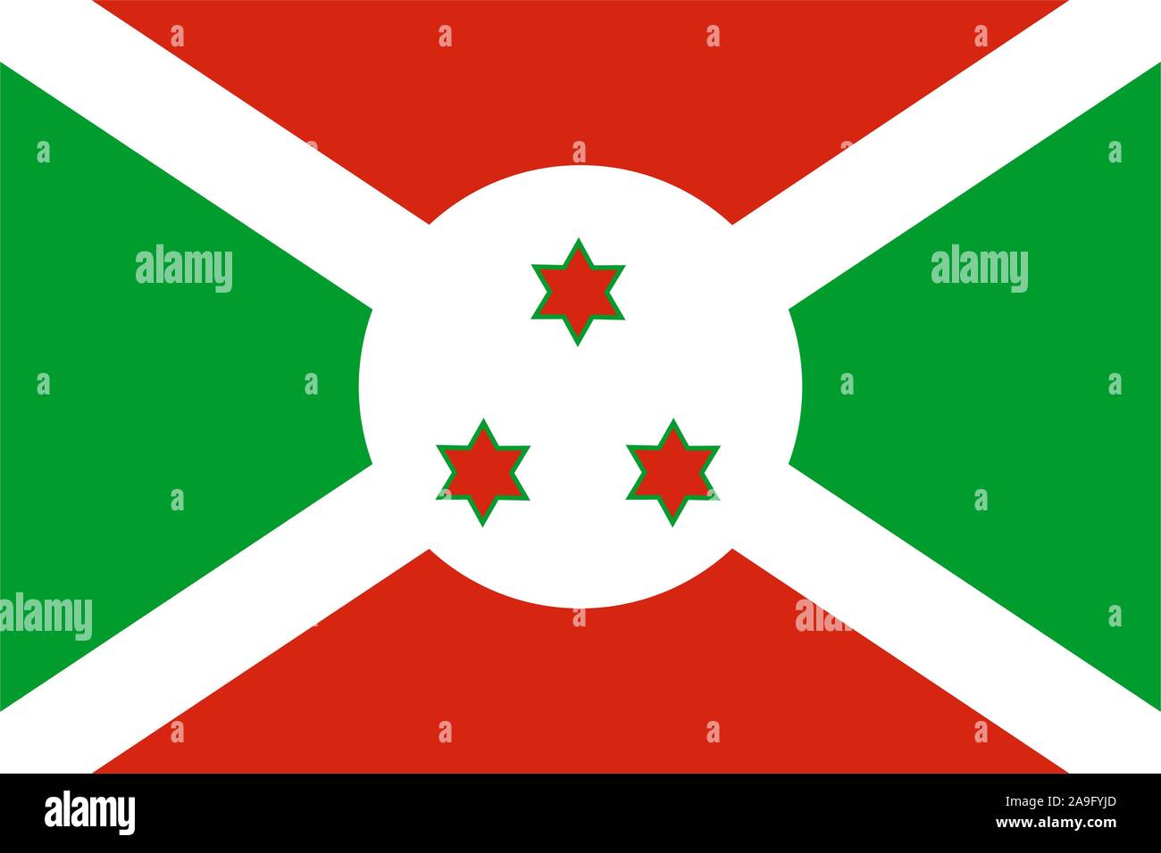 National flag of Republic of Burundi. original colors and proportion ...