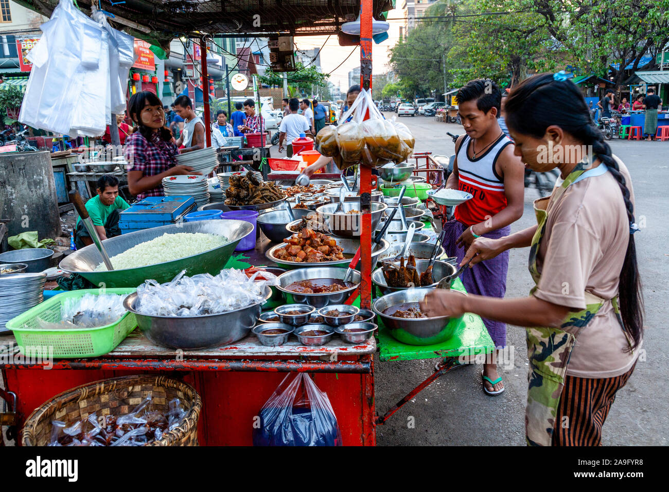 Street Food Display, Mandalay, Myanmar Stock Photo - Alamy