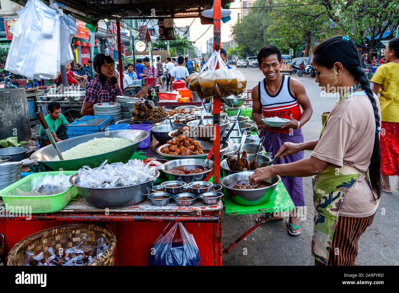Street Food Display, Mandalay, Myanmar Stock Photo - Alamy