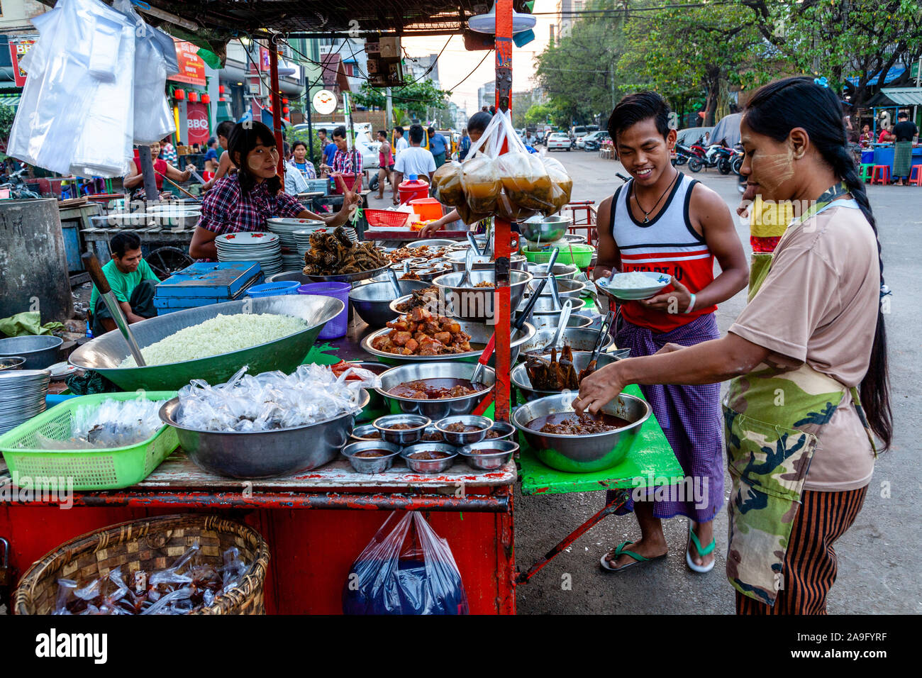 Street Food Display, Mandalay, Myanmar Stock Photo - Alamy