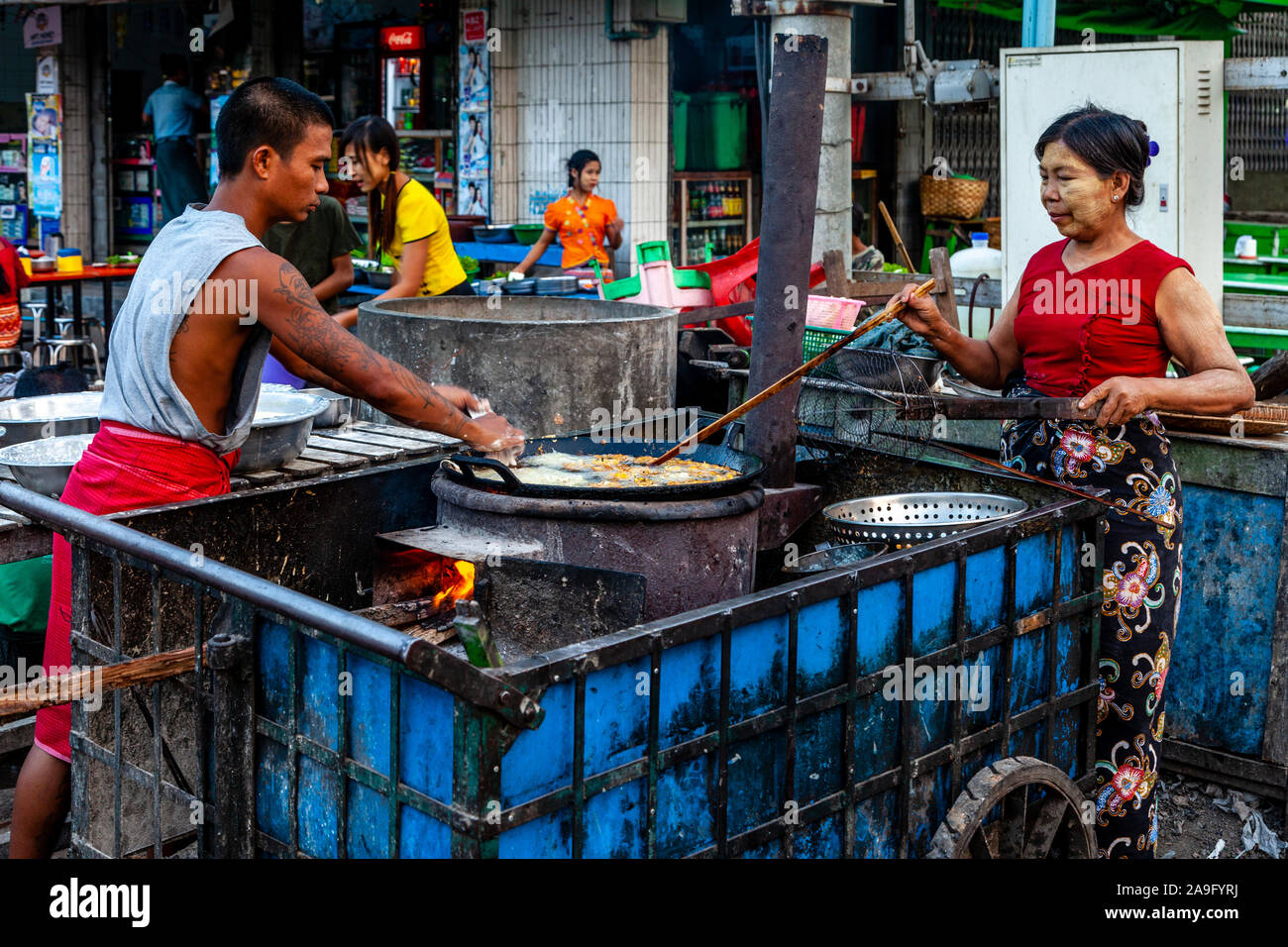Street Food Display, Mandalay, Myanmar Stock Photo - Alamy